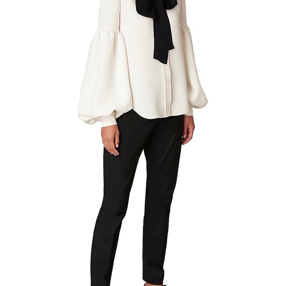 Carolina Herrera | Tops | Carolina Herrera Lavalier Bow Silk Blouse ...